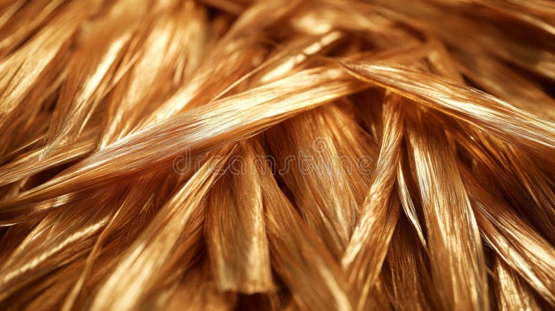 Close-up of Intertwined Shiny Gold Threads Stock Illustration ...