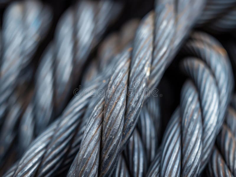 Textured Steel Cables Close-up Stock Photo - Image of intertwined, wire ...