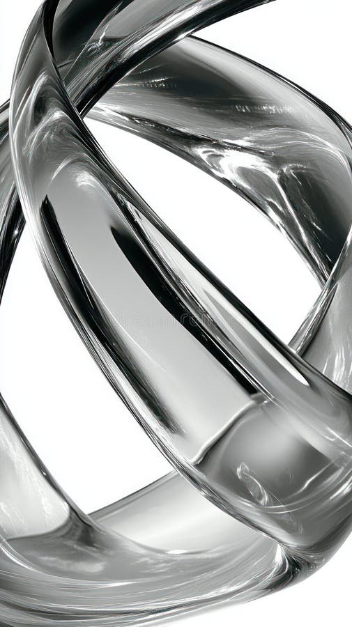 A Close-up of Intertwined Transparent Glass Forms, Showcasing Elegance ...