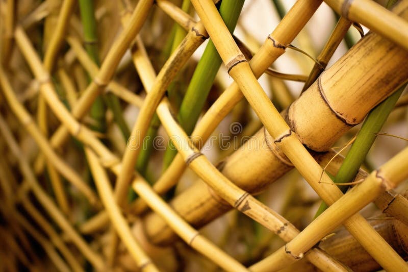 Close-up of Interwoven Bamboo Connections Stock Illustration ...
