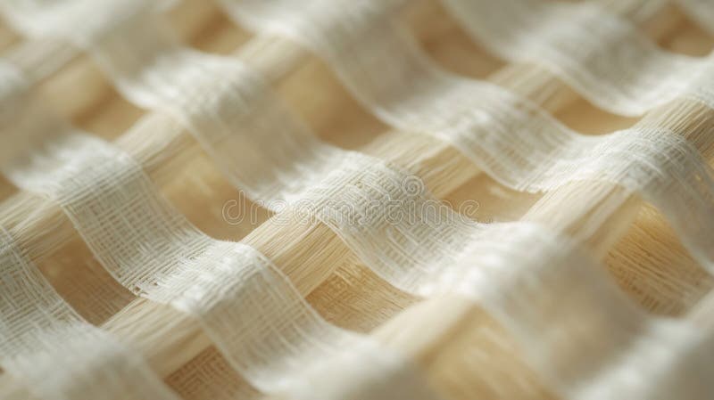 Close-up of Interwoven Fabric with a Grid Pattern Stock Illustration ...