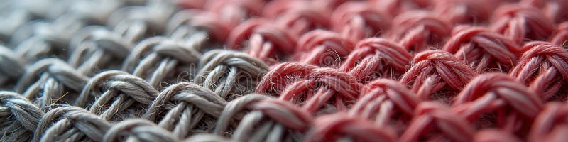 Close-up of Interwoven Gray and Red Textiles Highlighting Texture and ...