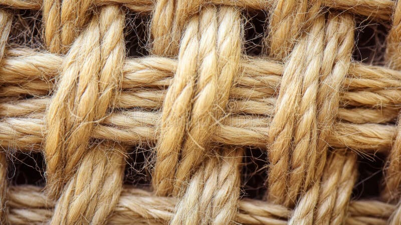 Close Up of Interwoven Light Brown Hemp Ropes Stock Illustration ...