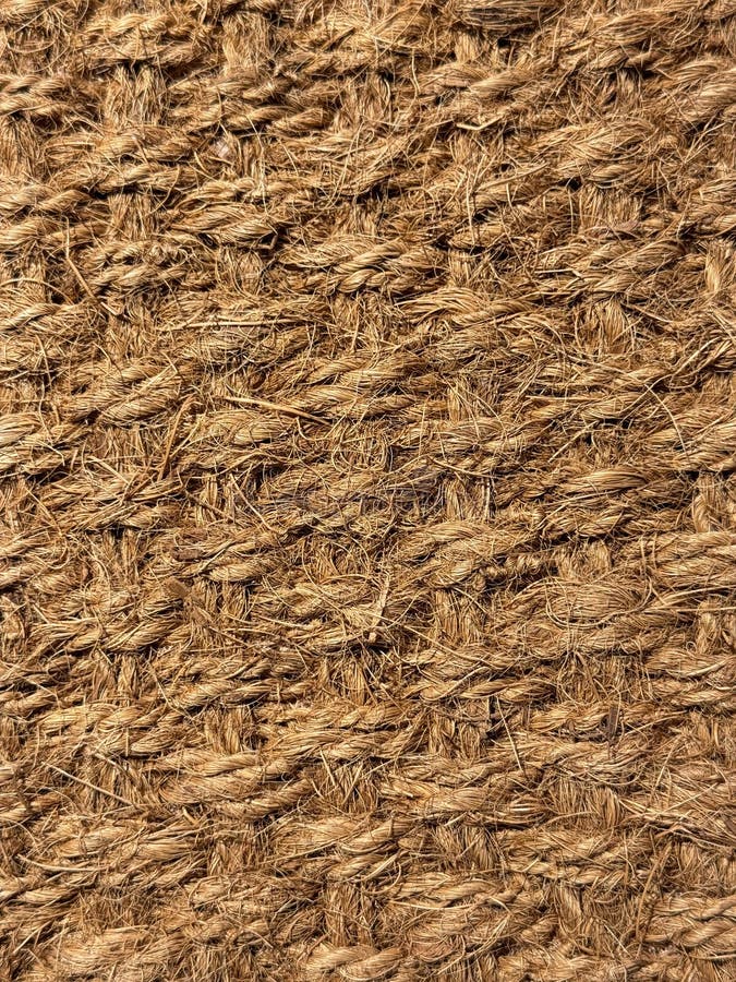 Close Up of Interwoven Natural Jute Ropes Creating Textured Pattern for ...