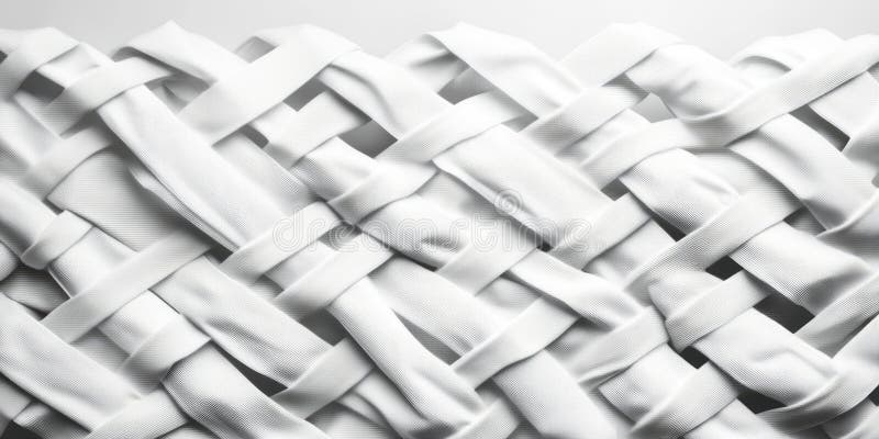 Close-up of Interwoven White Fabric Pattern with Complex Texture and ...