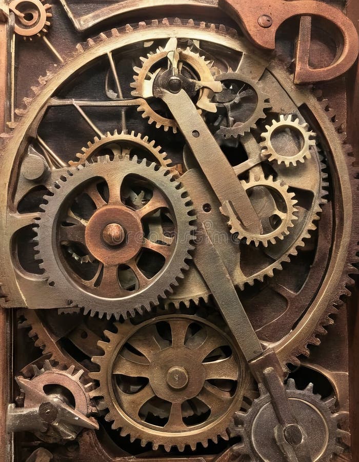 Close-Up of Intricate Antique Clock Gears Stock Photo - Image of ...