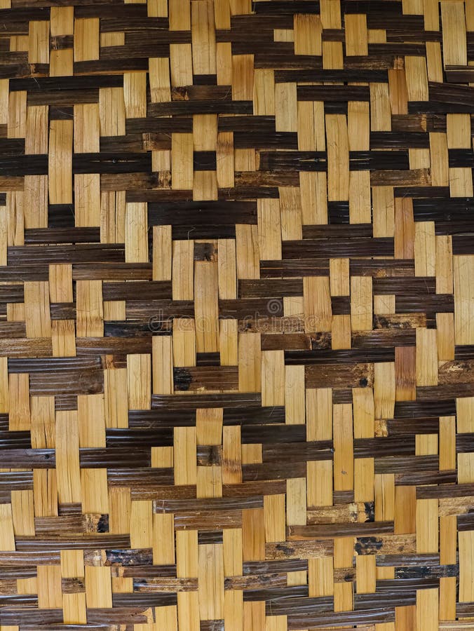 Close-up of Intricate Bamboo Weaving Pattern Showcasing Natural ...