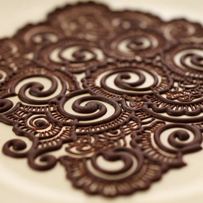 A Close-up of an Intricate Chocolate Design on a Light Surface ...