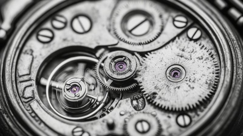 Close-up of Intricate Clockwork Gears and Mechanisms Stock Illustration ...