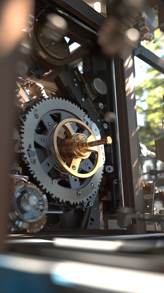 Close-up of Intricate Clockwork Mechanism Stock Illustration ...