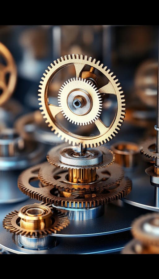 Close-up of Intricate Clockwork Mechanism, Gears and Cogs in Motion ...