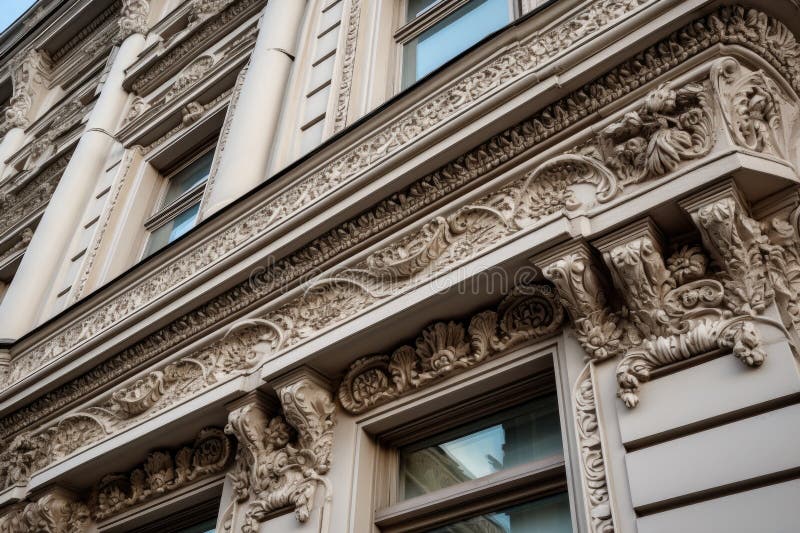 Close-up of Intricate Cornice Work on a Building Facade Stock Photo ...