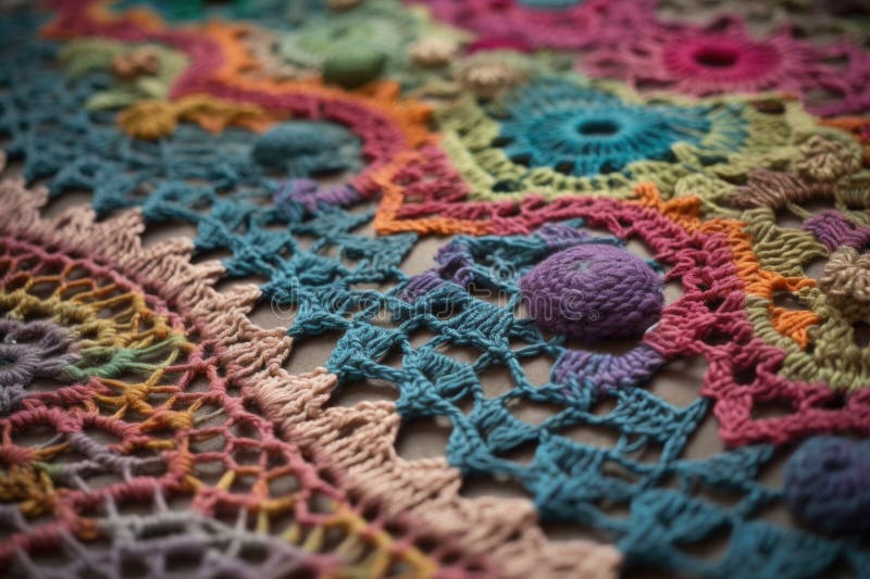 Close-up of Intricate Crocheted Fabric, with the Stitches Visible Stock ...
