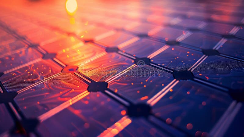 Close-up Intricate Details of Solar Panels Capturing Sunlight. Texture ...