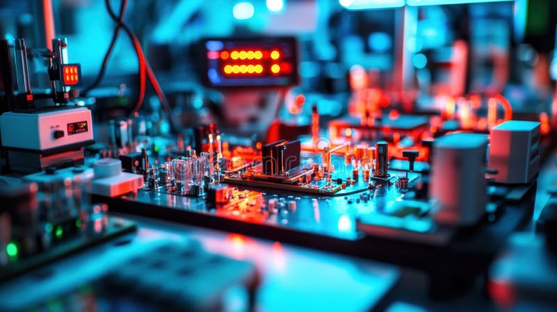 Illuminated Circuitry High Tech Laboratory Setting Stock Photos - Free ...