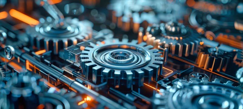 Close-up of Intricate Gears, Representing the Complex and ...