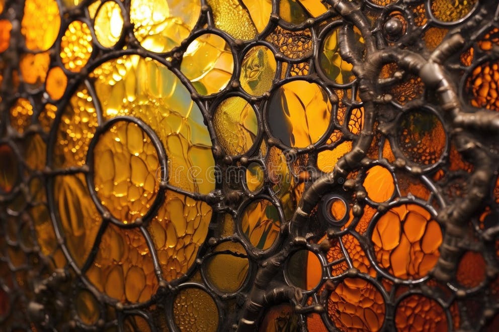 Close-up of Intricate Glass Art Patterns Stock Illustration ...