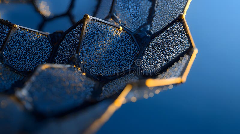 Close-up of Intricate Hexagonal Ice Structure Stock Illustration ...
