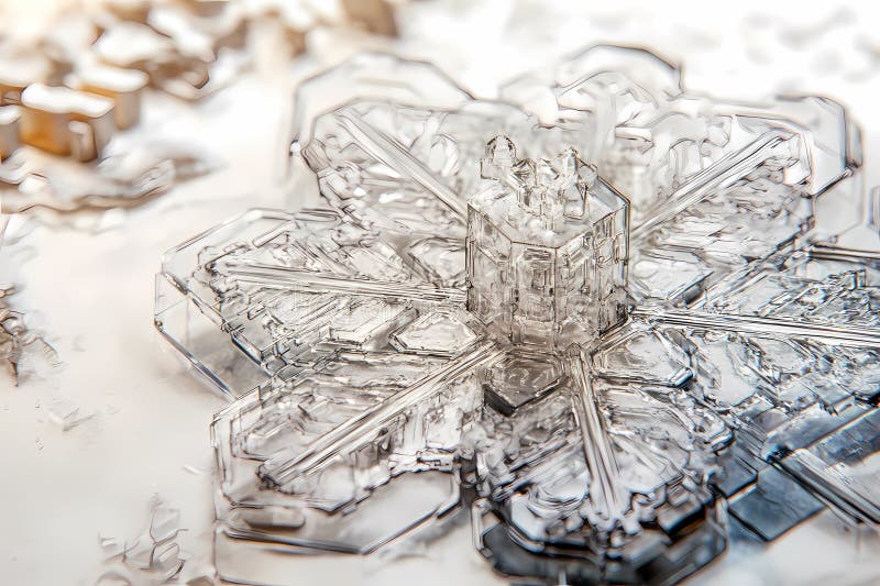 Close-Up of an Intricate Ice Crystal Structure in Abstract Form Stock ...