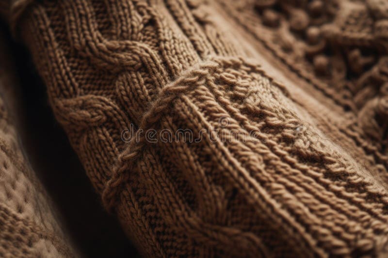 Close-up of Intricate Knitted Sweater, with Stitches and Textures ...