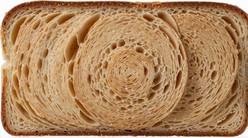 Close-up of Intricate Layers Inside a Slice of Bread Revealing Its ...