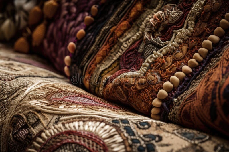 Close-up of Intricate Textiles, Showcasing the Unique Combination of ...