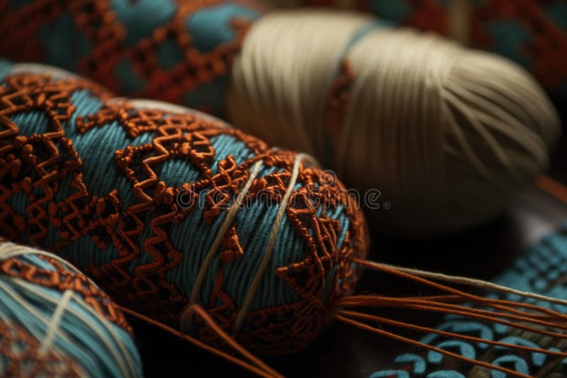Close-up of Intricate Weaving with Thread Stock Illustration ...