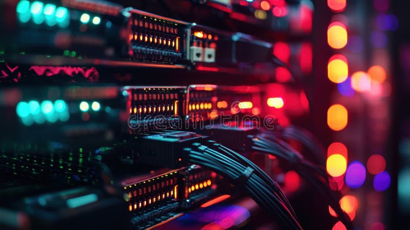 Intricate Data Center Wiring Lights Technology Precision Infrastructure ...