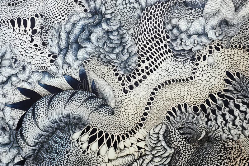 Close-up of Intricate Zentangle Patterns on Paper Stock Illustration ...