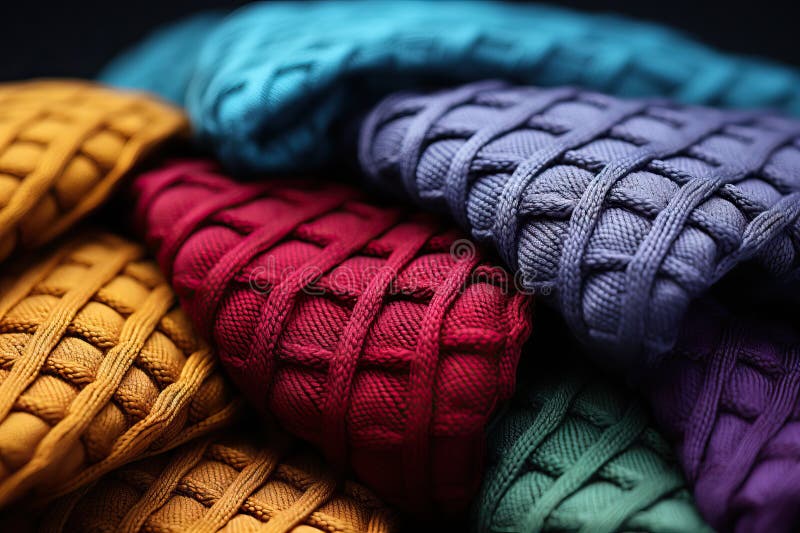 Close-up of Intricately Woven, Colorful Ropes, Showcasing Different ...