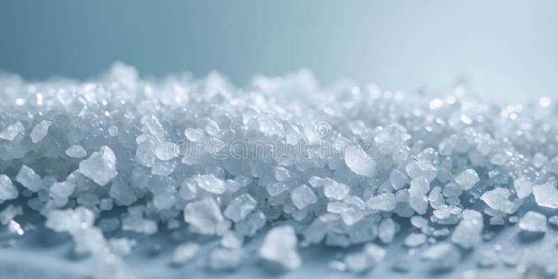 Close Up of Iodized Sea Salt on a Light Blue Background Stock Photo ...