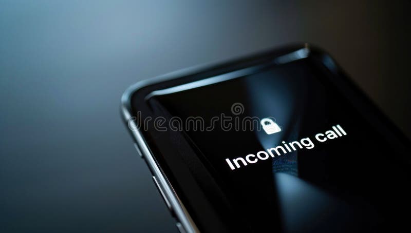 Close-Up of IPhone Screen Displaying Incoming Call. Generative Ai Stock ...