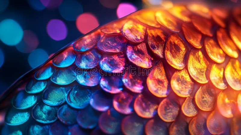 Close-up of Iridescent Fish Scales with Vivid Colors Stock Illustration ...