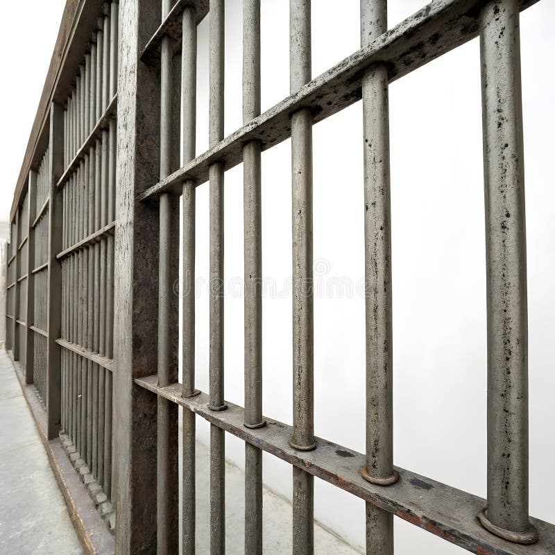 Prison Iron Bars Isolated on White Background Stock Illustration ...