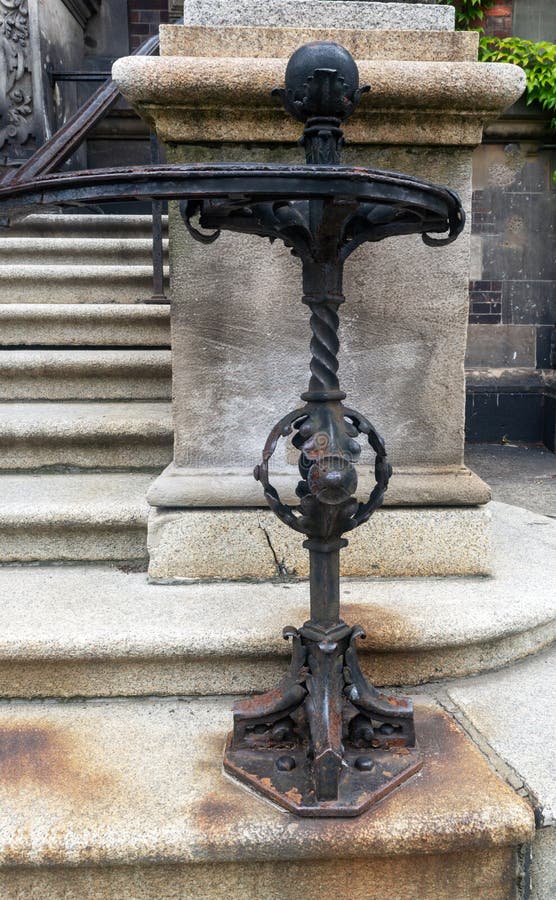 Close-up. Iron Element Decor Stone Stairs Stock Photo - Image of decor ...