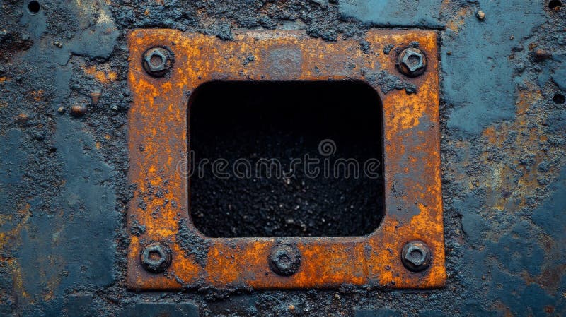 A Close-up of an Iron Hatch Seen from Above Stock Illustration ...