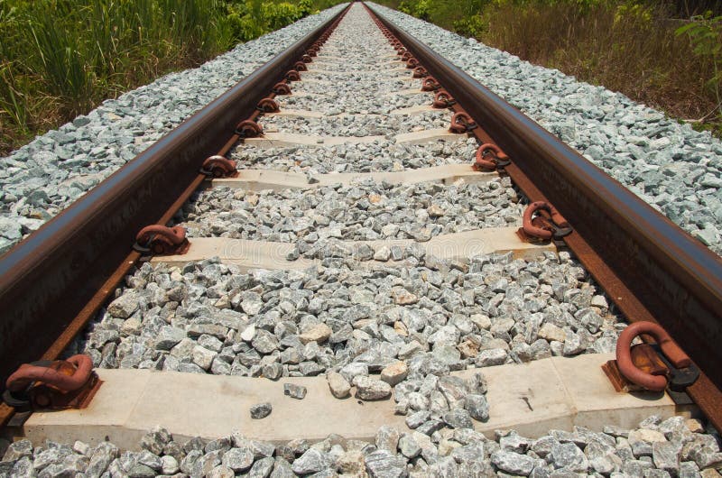 Iron Railway Track on Meadow in Oberhavel Stock Image - Image of meadow ...