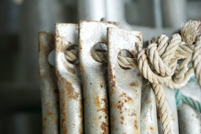 Iron Scaffolding on the Ground Stock Photo - Image of pipes, steel ...