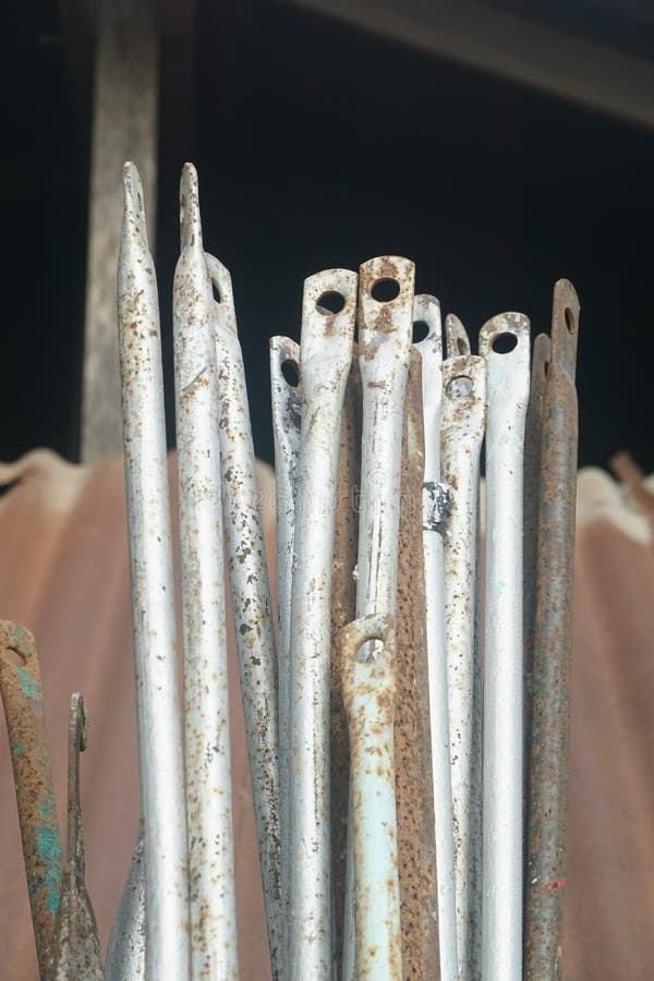 Iron Scaffolding on the Ground Stock Image - Image of building ...