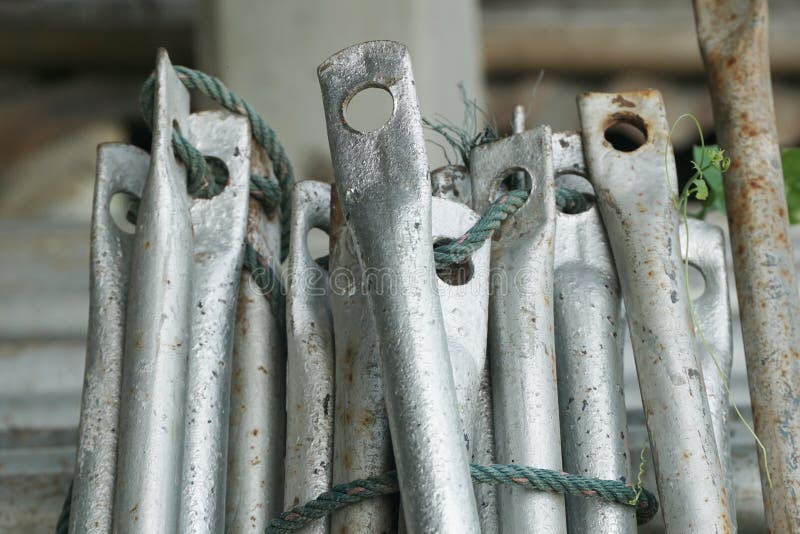 Iron Scaffolding on the Ground Stock Image - Image of building ...