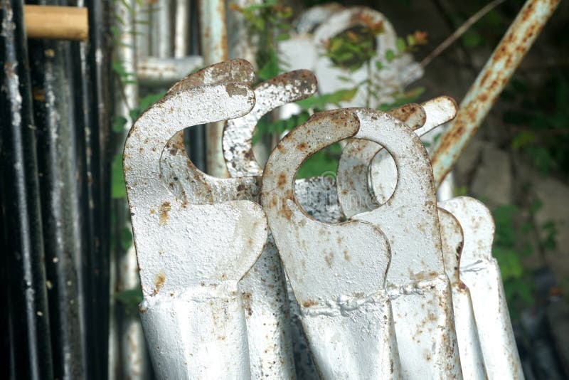 Iron Scaffolding on the Ground Stock Photo - Image of structure ...