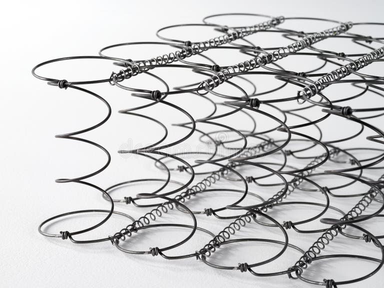 Close Up of Iron Springs, Structure of the Net Inside a Mattress Stock ...