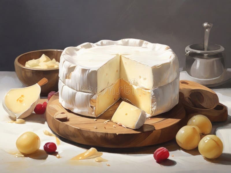 Close-up of Isolated Camembert Cheese with Unique Pattern and Texture ...