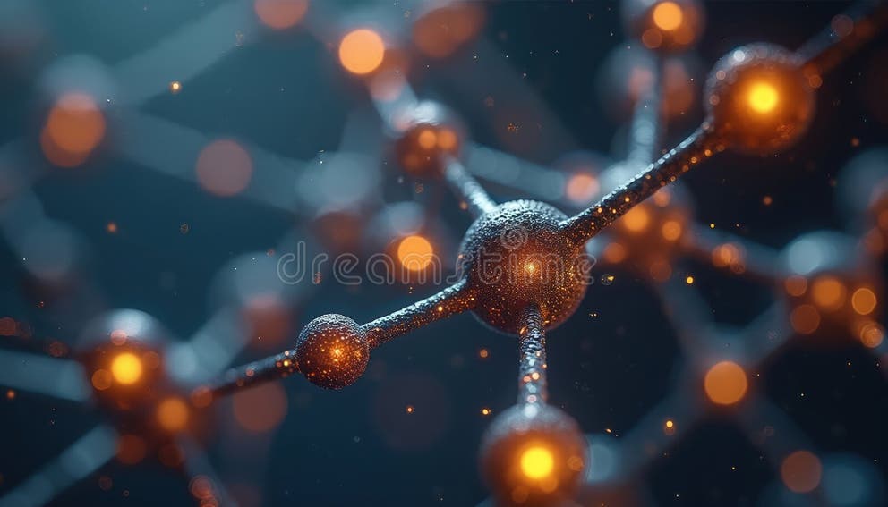 Close Up Isolated Carbon Molecule Structure. Tech, Futuristic Digital ...
