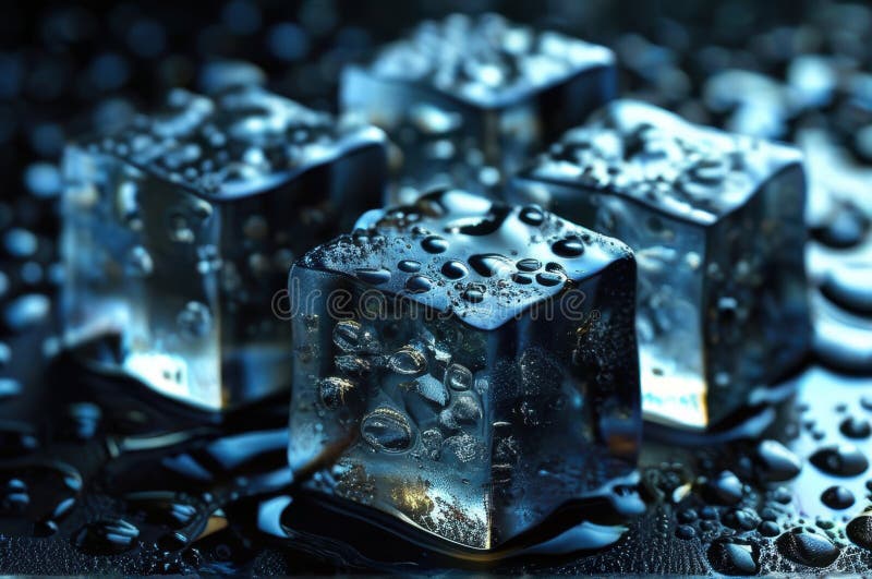 Close Up of Isolated Ice Cubes at 6-1-2025 Stock Illustration ...