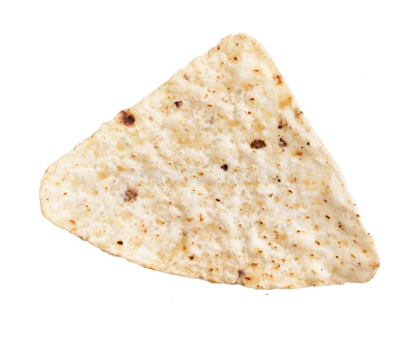 Close-up Isolated Image of a Single Triangular Tortilla Chip Against a ...