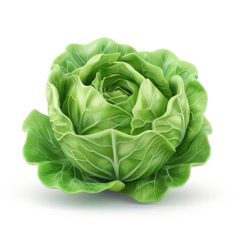 Fresh Green Cabbage, Healthy Vegetable Isolated on White Background ...