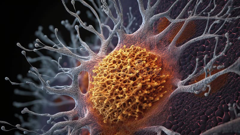 Close Up from Isolated Neurone and Synapse Like a Brain Structure ...