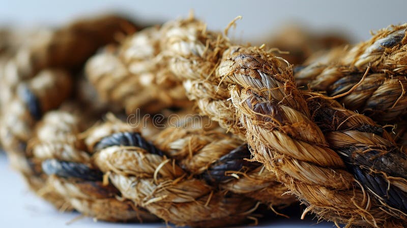 Close Up of Isolated Rope Style with on Bokeh Blur White Background ...