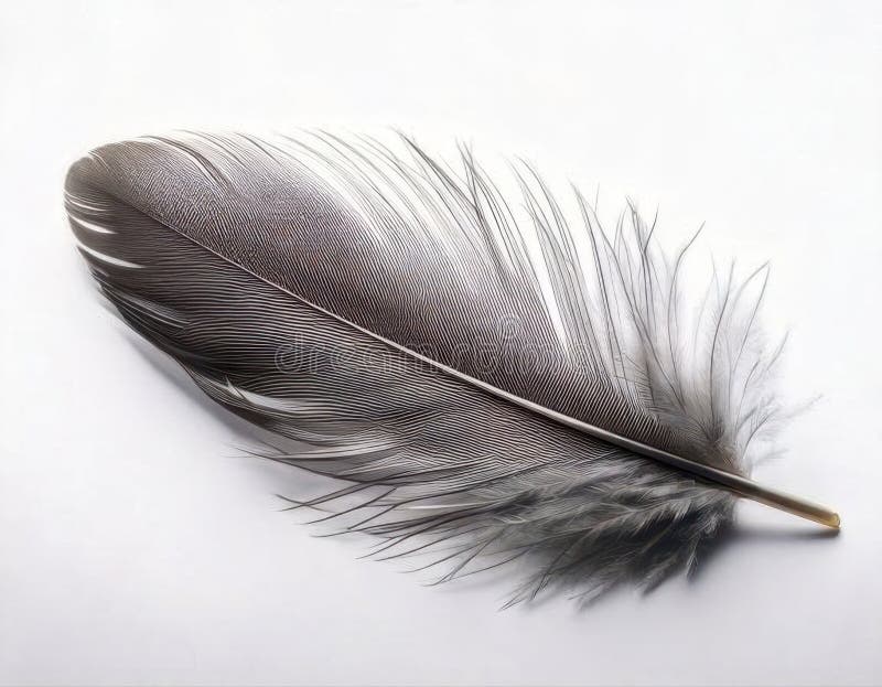 Close Up Isolated Silver Feather Stock Illustration - Illustration of ...
